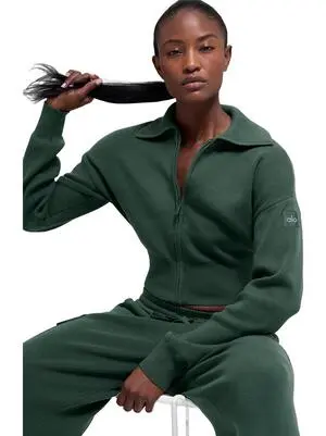 Alo Yoga Open-Knit Cropped Chase The Sun Coverup Jacket